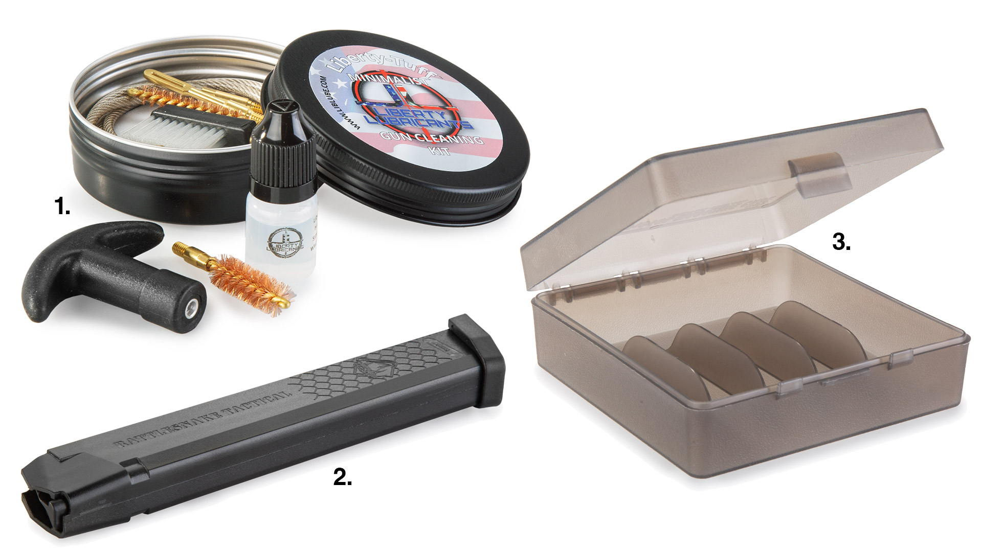 First Gear | Liberty-Tuff Minimalist Micro Gun Cleaning Kit, Rattlesnake Tactical magazine, MTM ...